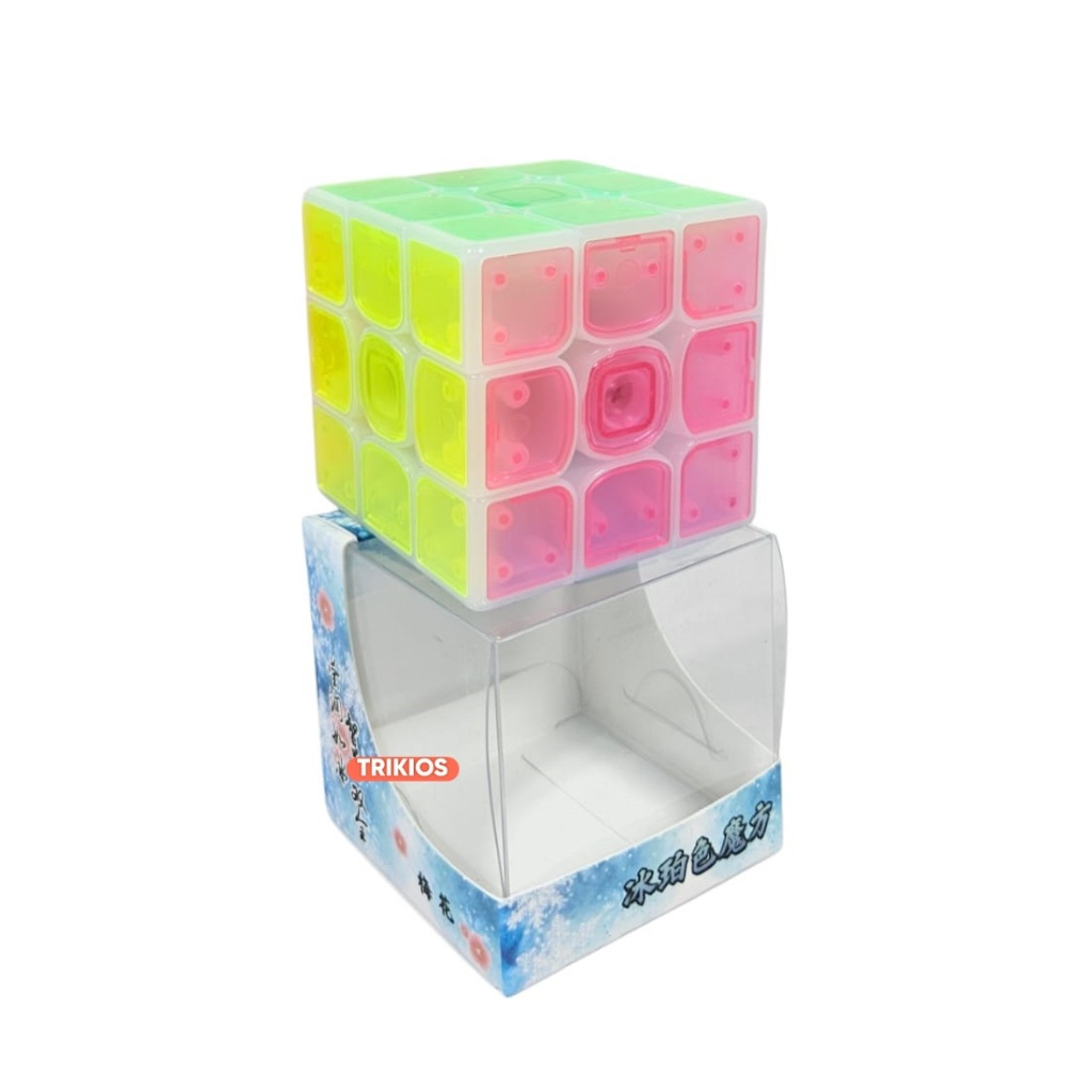 Jual Mainan Puzzle Kubus Ajaib 3x3 QIYI ice Amber Clear Color Base ...