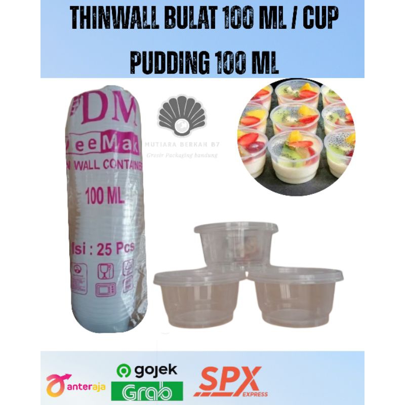 Jual Thinwall Bulat 100 ml / Cup Pudding 100 ml | Shopee Indonesia