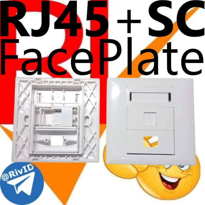 Jual Face Plate LAN RJ45+Adapter SC Roset Tanam Fiber Optic | Shopee ...