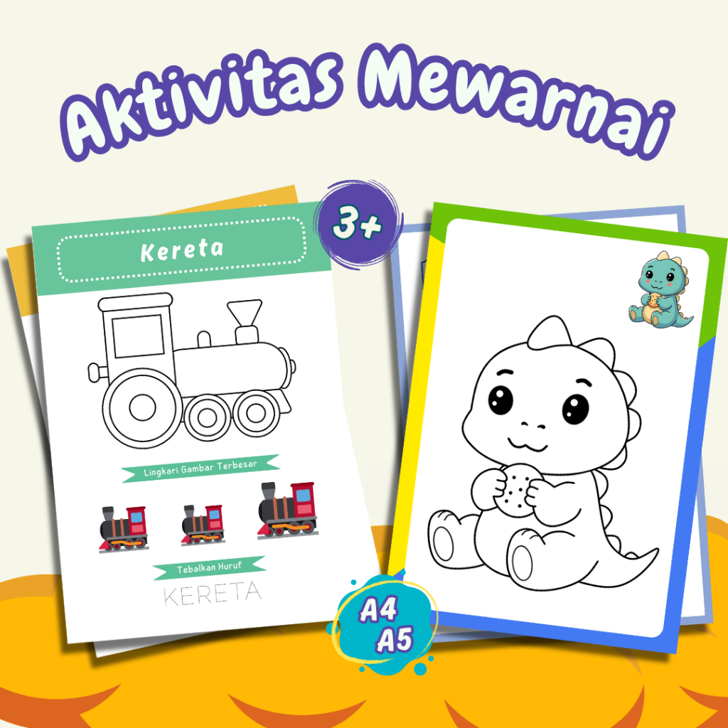 Jual Mainan Aktivitas Mewarnai Untuk Anak BALITA Aneka Tema / Lembar ...