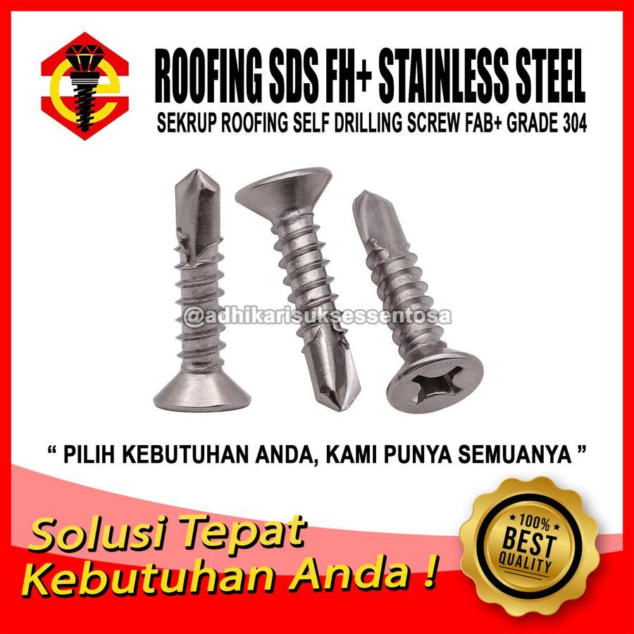 Jual SS 304 / Sekrup Roofing SDS FH #10x32 / Baut Baja Ringan FAB Stainless Steel 3 CM | Shopee ...