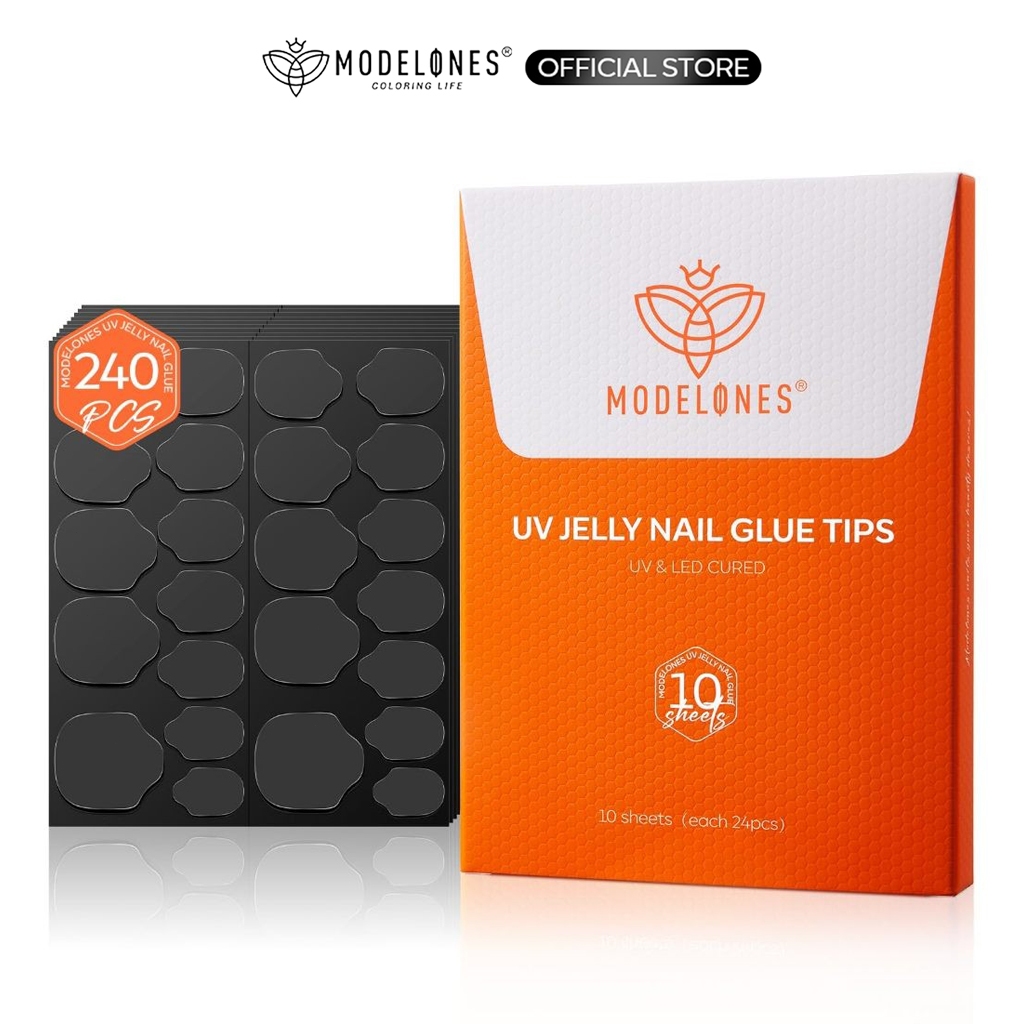 Jual MODELONES Nail Adhesive Tabs 240pcs - UV Jelly Nail Glue Stickers ...