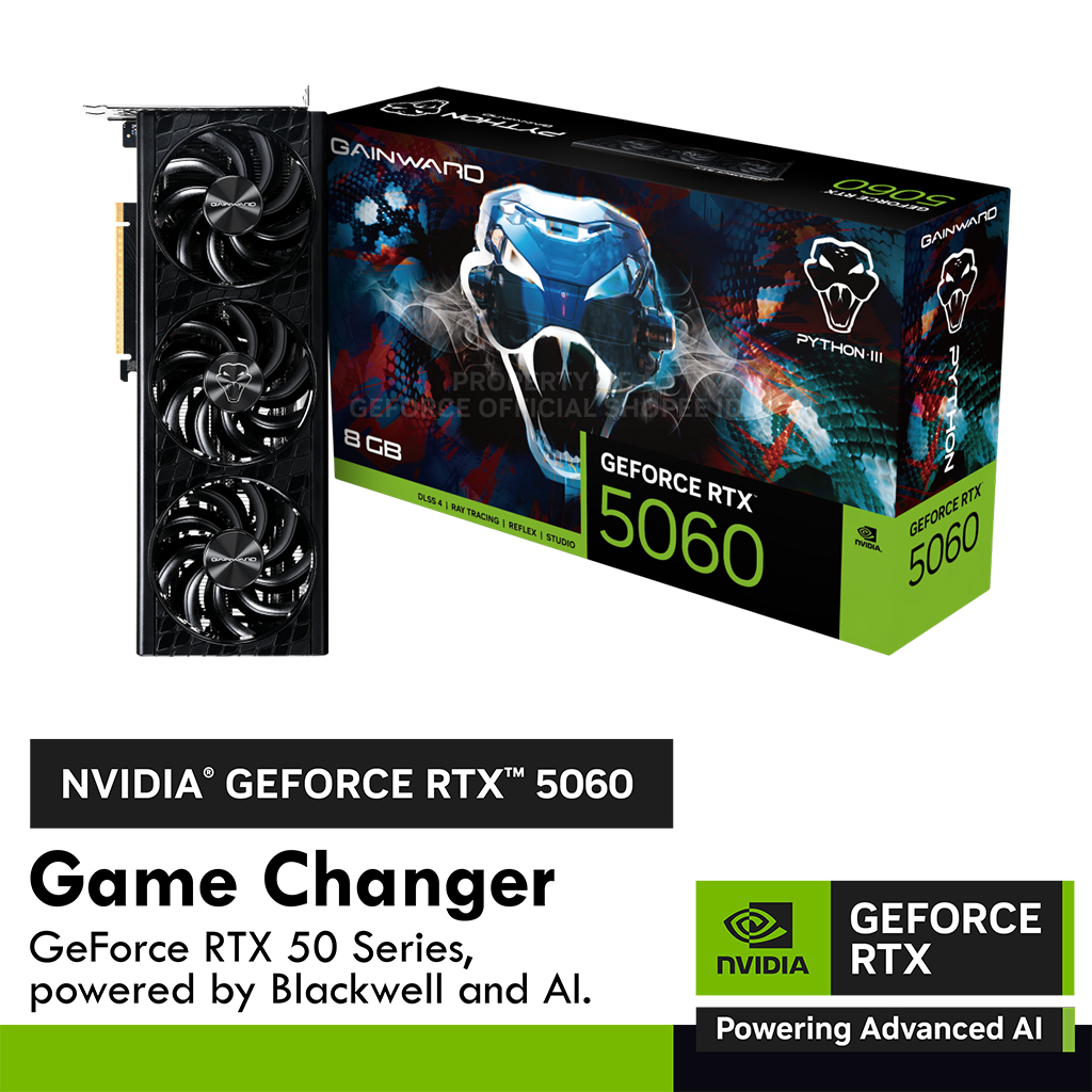 Jual GAINWARD GeForce RTX 5060 Python III | 8GB GDDR7 | Shopee Indonesia
