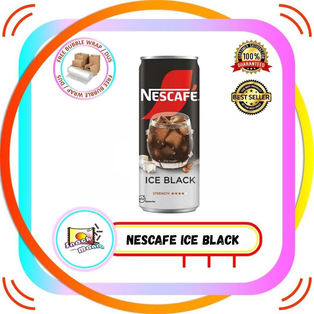 Jual NESCAFE Ice Black Coffee Drink Can Kopi Hitam 220 ml Kaleng ...