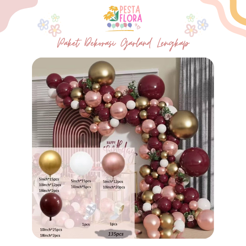 Jual Paket Lengkap Dekorasi Garland / Balon Garland Karangan Bunga ...