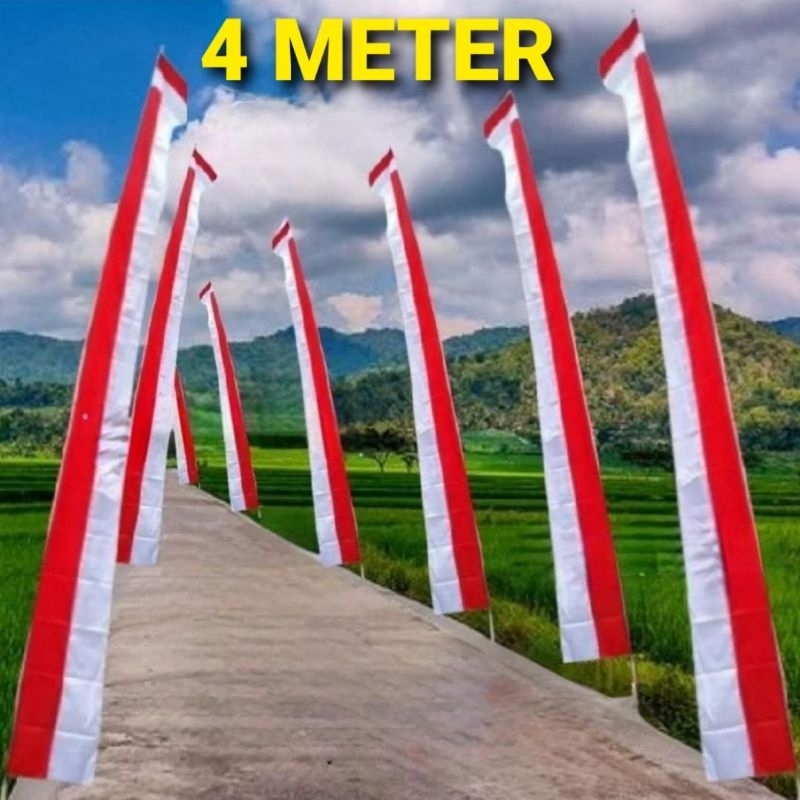 Jual Umbul umbul MERAH PUTIH || Layur Polos panjang 4 meter | Shopee Indonesia