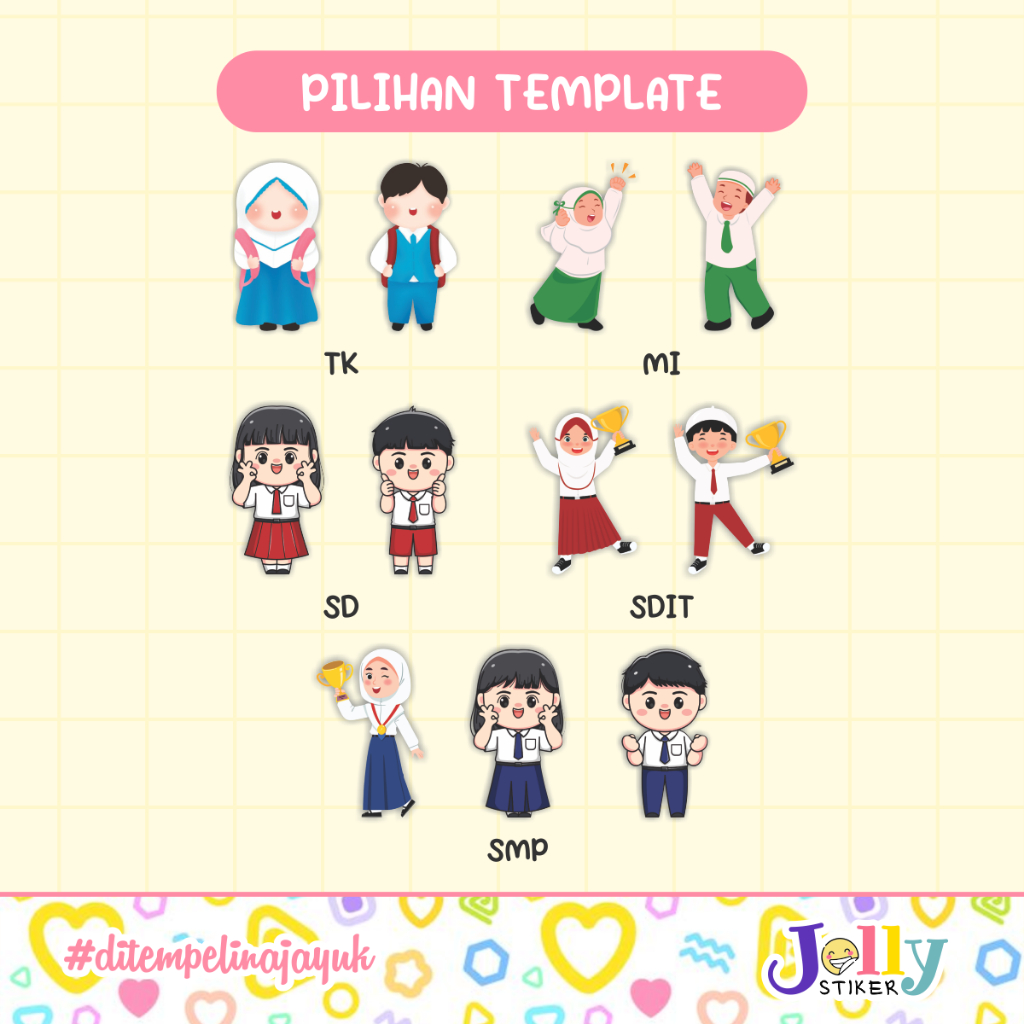 Jual Stiker Nama Buku Mapel Custom Anak TK, SD, SMP JSB001 - JSB011 ...