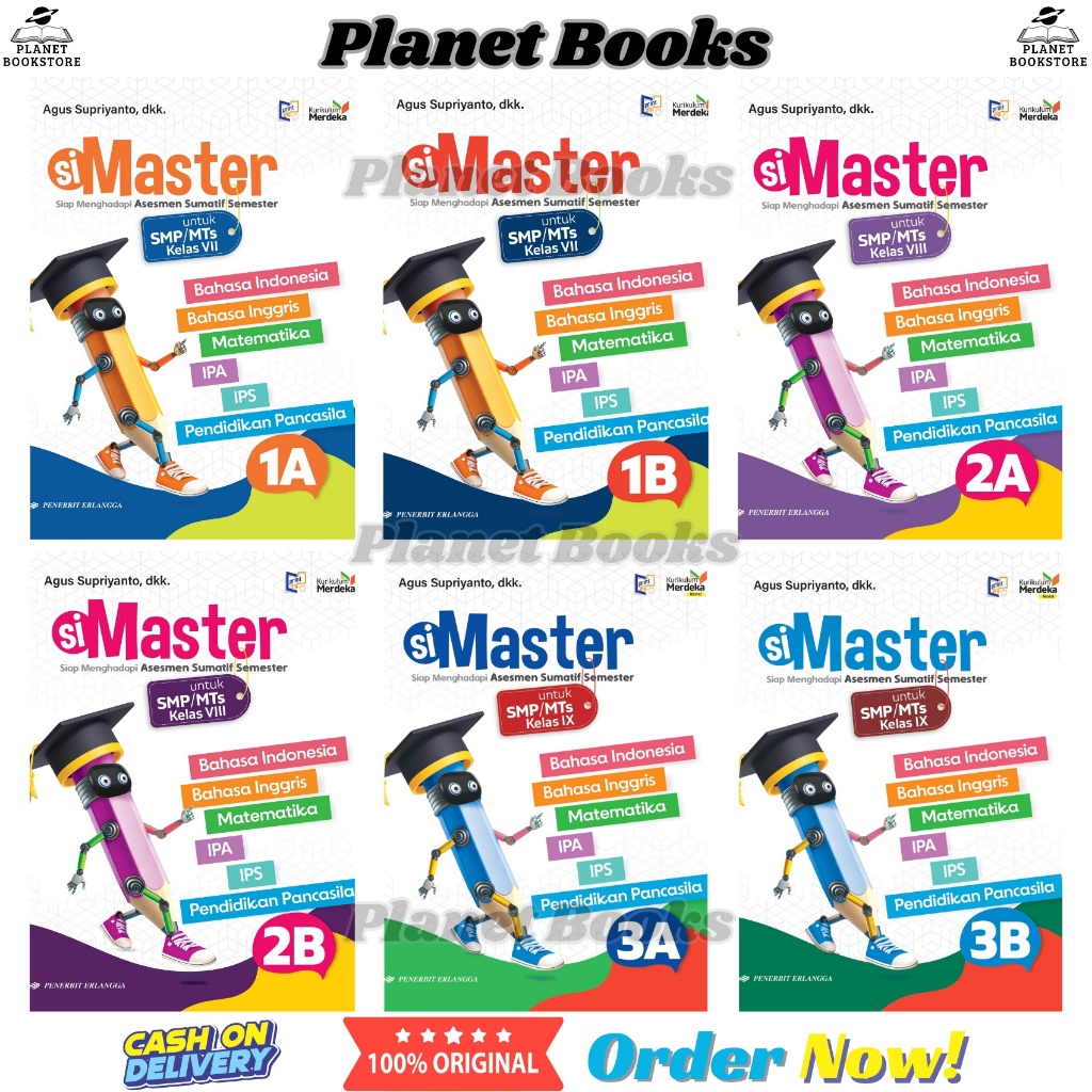 Jual BUKU SOAL SMP SIMASTER ERLANGGA KELAS 1A,1B,2A,2B,3A,3B ATAU 7,8,9 ...