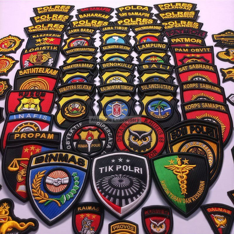 Jual ATRIBUT POLRI LIS HITAM / MOTIF HITAM BORDIR TIMBUL | Shopee Indonesia