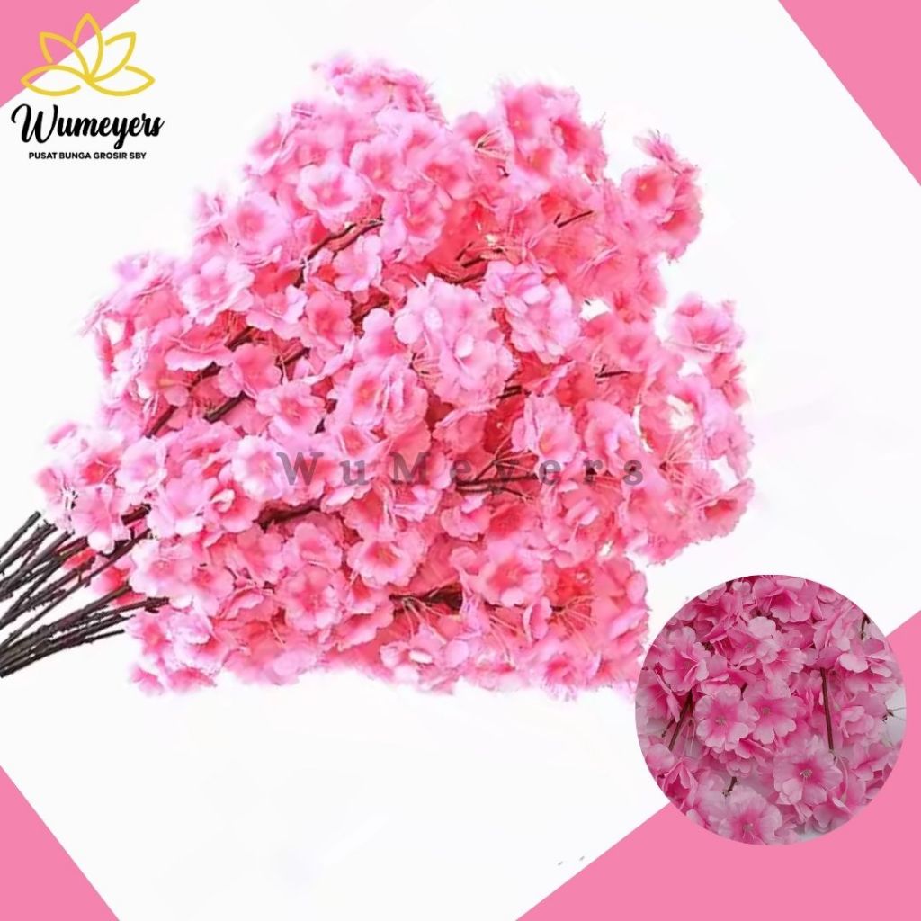 Jual WM BUNGA SAKURA CHERRY BLOSSOM 1METER TANPA DAUN ARTIFICIAL ...