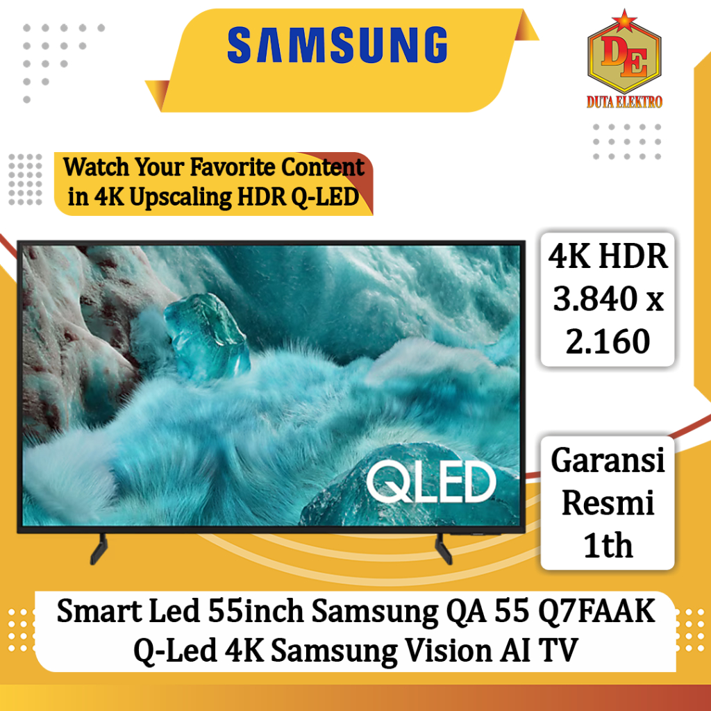 Jual Smart Led 55inch Samsung QA 55 Q7FAAK Q-Led 4K Samsung Vision AI ...