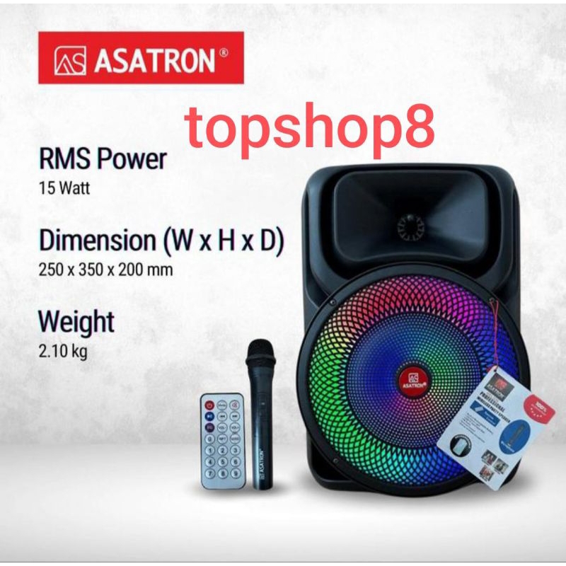 Jual Speaker bluetooth mic wireless Asatron HELIOS 8" USB BLUETOOTH ...
