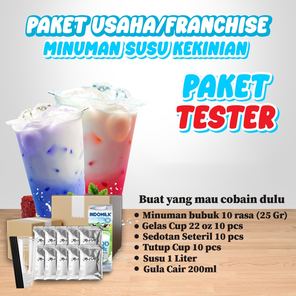 Jual PAKET TESTER - FRANCHISE MINUMAN SUSU KEKININAN | Shopee Indonesia