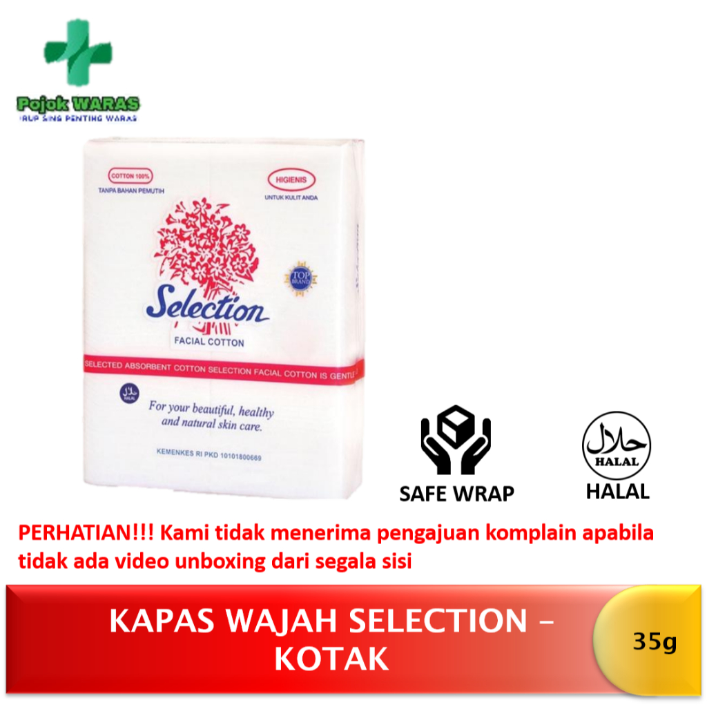 Jual Kapas Selection Kotak 35gr | Selection Facial Cotton Kotak 35gr ...