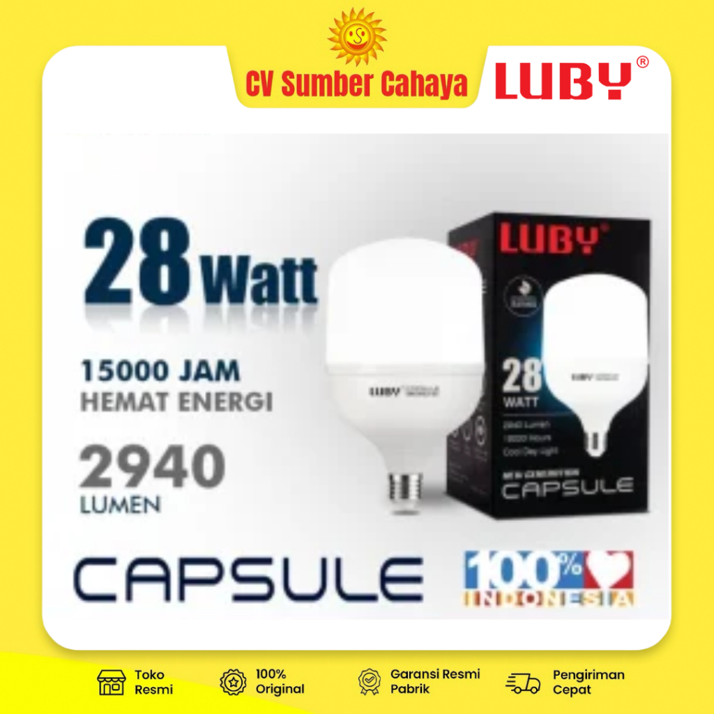 Jual Lampu LED Luby CAPSULE 28 watt LUBY Cahaya Putih Garansi6 Bulan ...