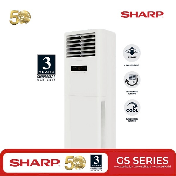Jual AC SHARP GS-A48ACY AC FLOOR STANDING 5 PK STANDARD TURBO COOL ...