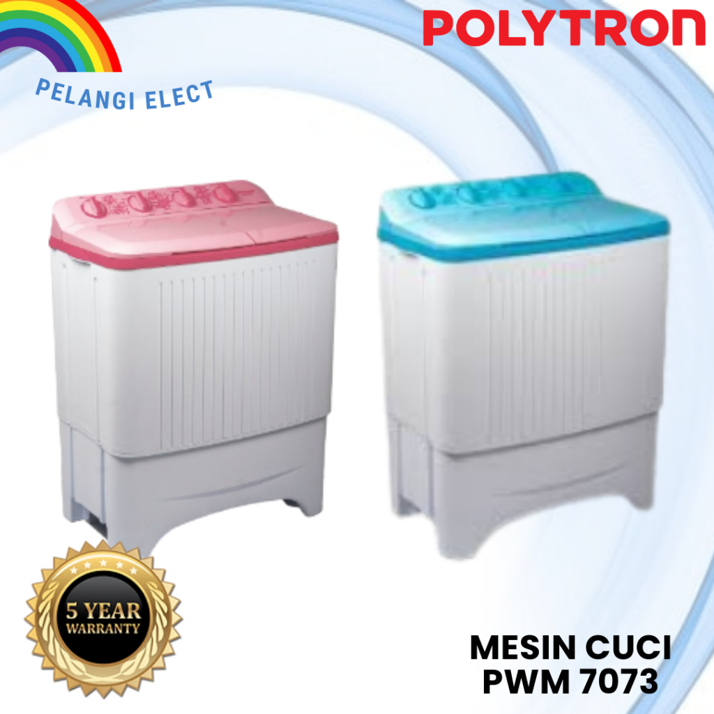 Jual MESIN CUCI 2 TABUNG POLYTRON PWM 7073 KAPASITAS 7KG PWM7073 ...