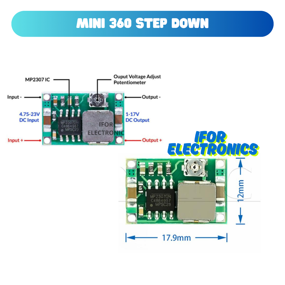 Jual MINI 360 STEP DOWN BUCK CONVERTER STABILIZER MODULE 3A | Shopee ...
