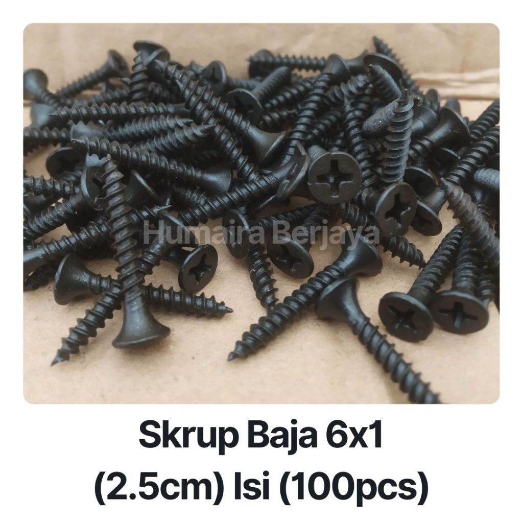 Jual Skrup Baja / Skrup Gypsum / Drywall Screw ukuran 1 inc (2,5cm) isi 100pcs | Shopee Indonesia