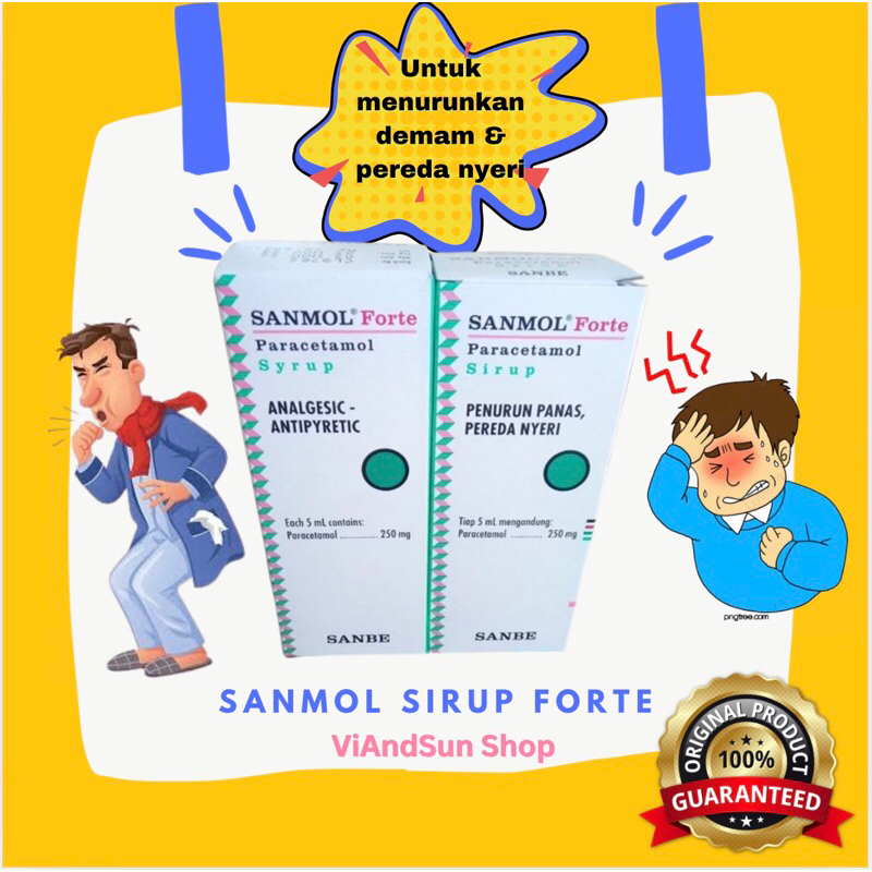 Jual Sanmol Forte Sirup - PARACETAMOL Pereda Nyeri Demam Sakit Badan ...
