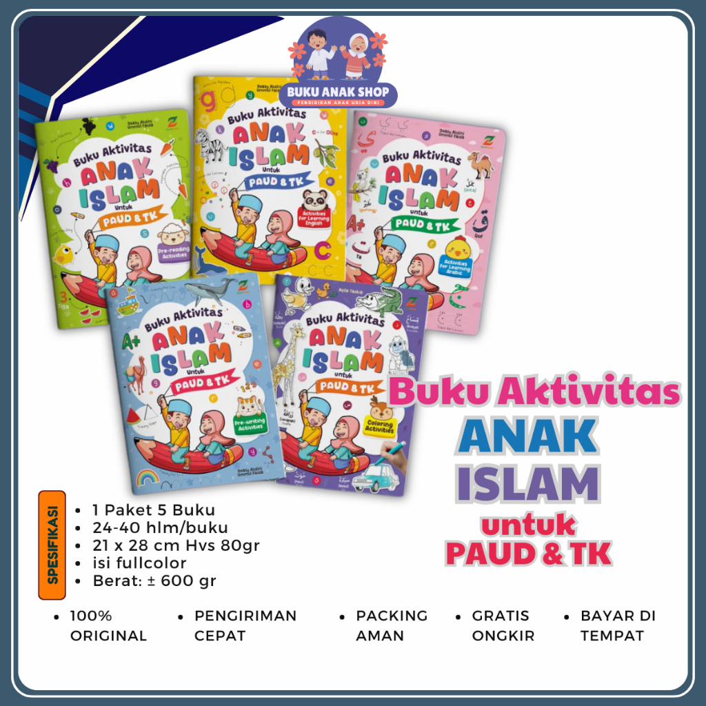 Jual Buku Aktivitas Anak Islam Untuk PAUD & TK Aktifitas Lengkap Cerita ...
