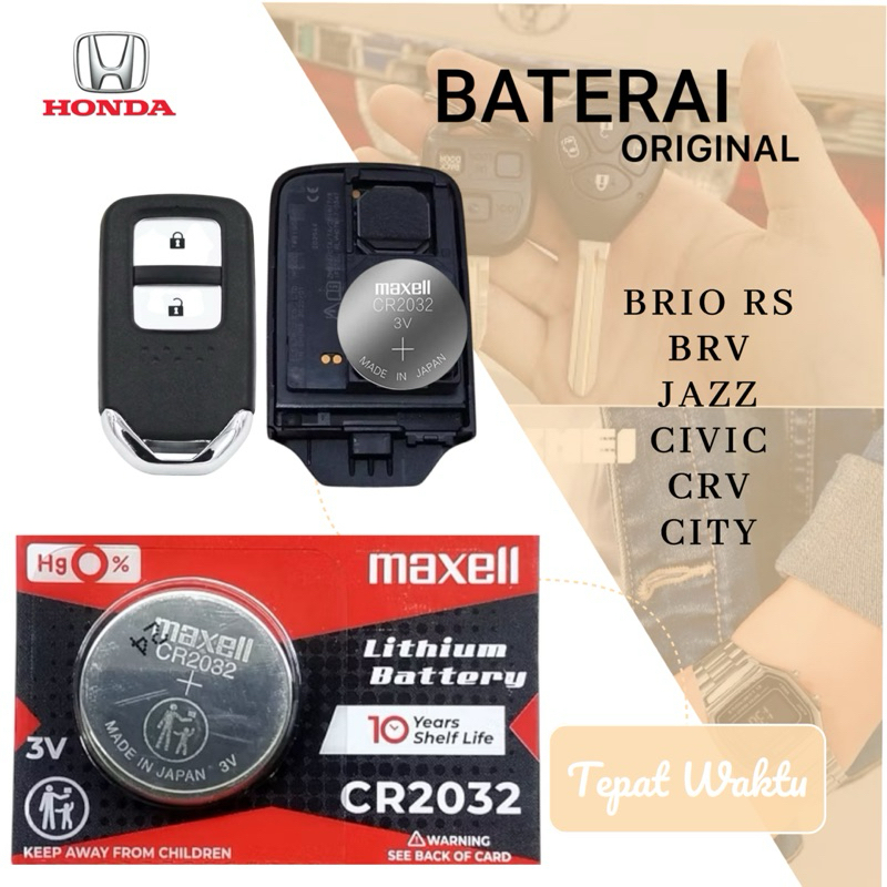 Jual Baterai Remote Mobil Honda BRIO Maxell cr2032 3V Original | Shopee ...