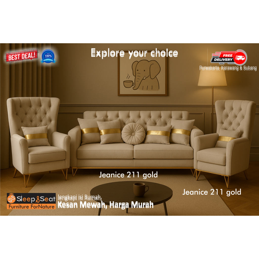 Jual PROMO - Sofa Jeanice 211 premium,/ Sofa Murah / Sofa mewah / Sofa ...