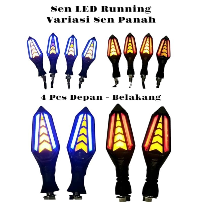 Jual 4 Pcs Sein Running LED Panah 2 Sisi Sen Running Vixion CBR CB KLX Xabre Tiger Scorpio CRF ...