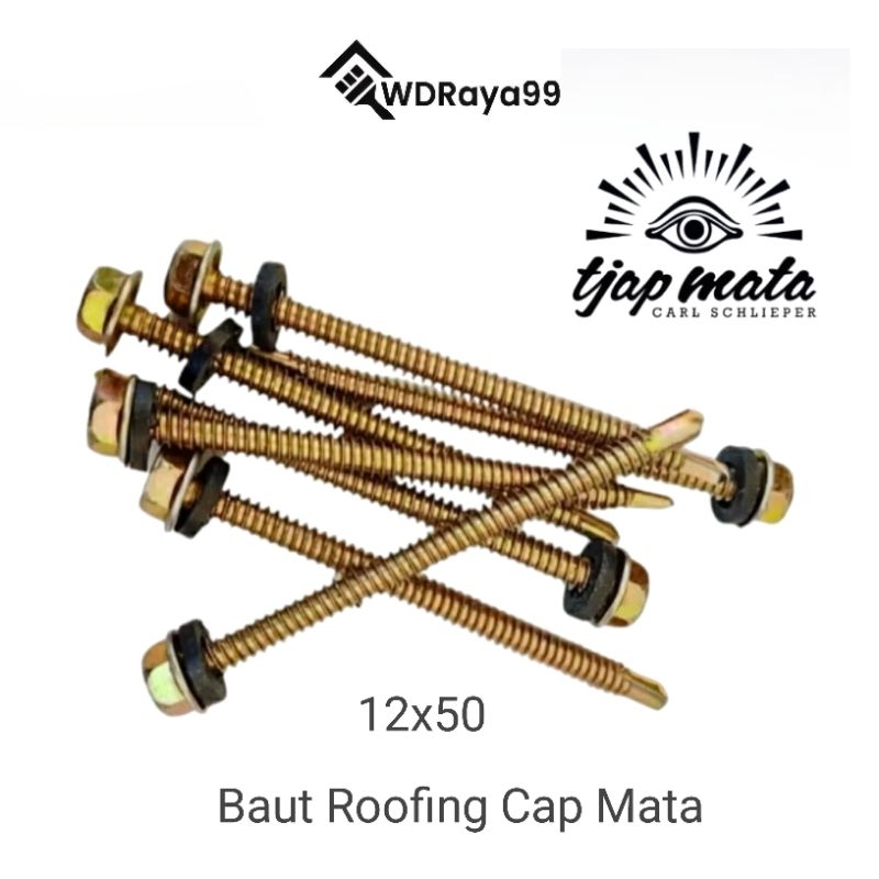 Jual Baut Roofing 12x50 Kuning Sekrup Galvalum Cap Mata Kuat dan Tajam ...