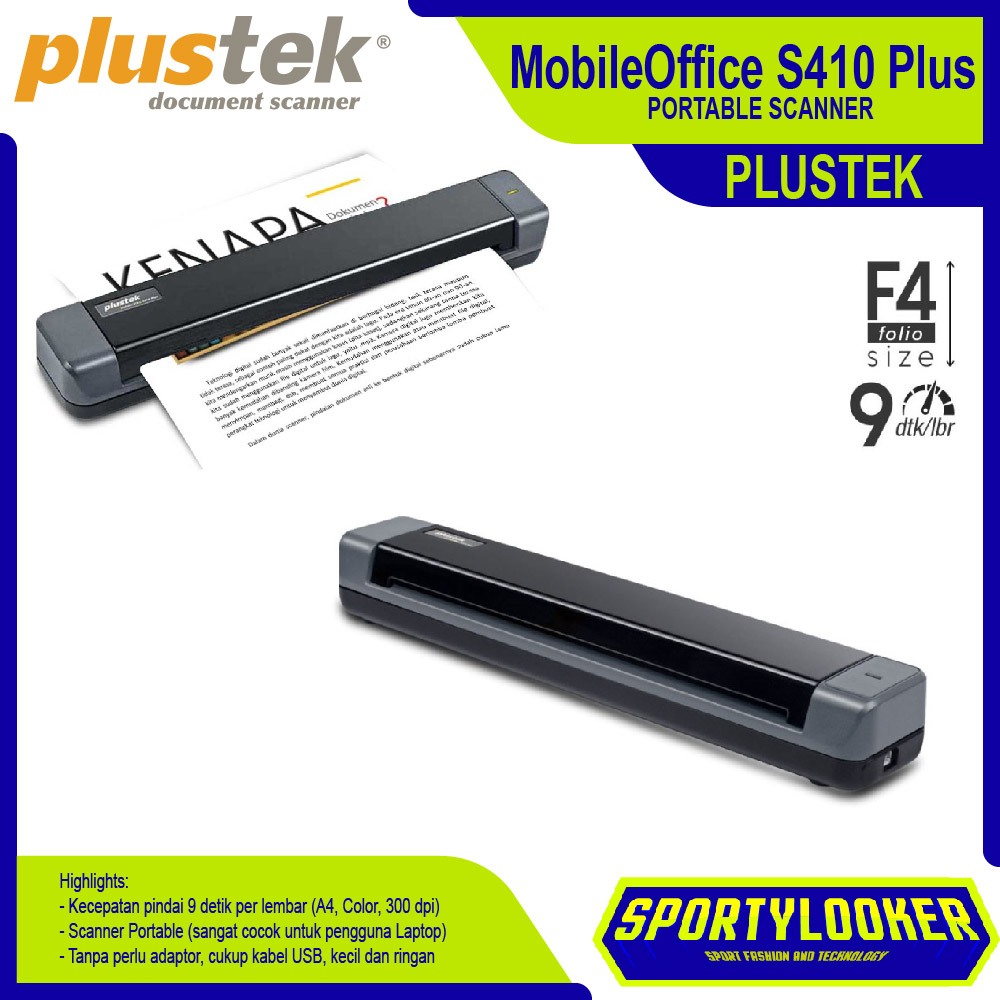 Jual Scanner Portable Plustek MobileOffice S410 Plus | F4 | 9 detik ...