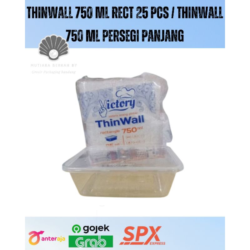 Jual Thinwall 750 ml Rect 25 pcs / Thinwall 750 ml Persegi Panjang ...