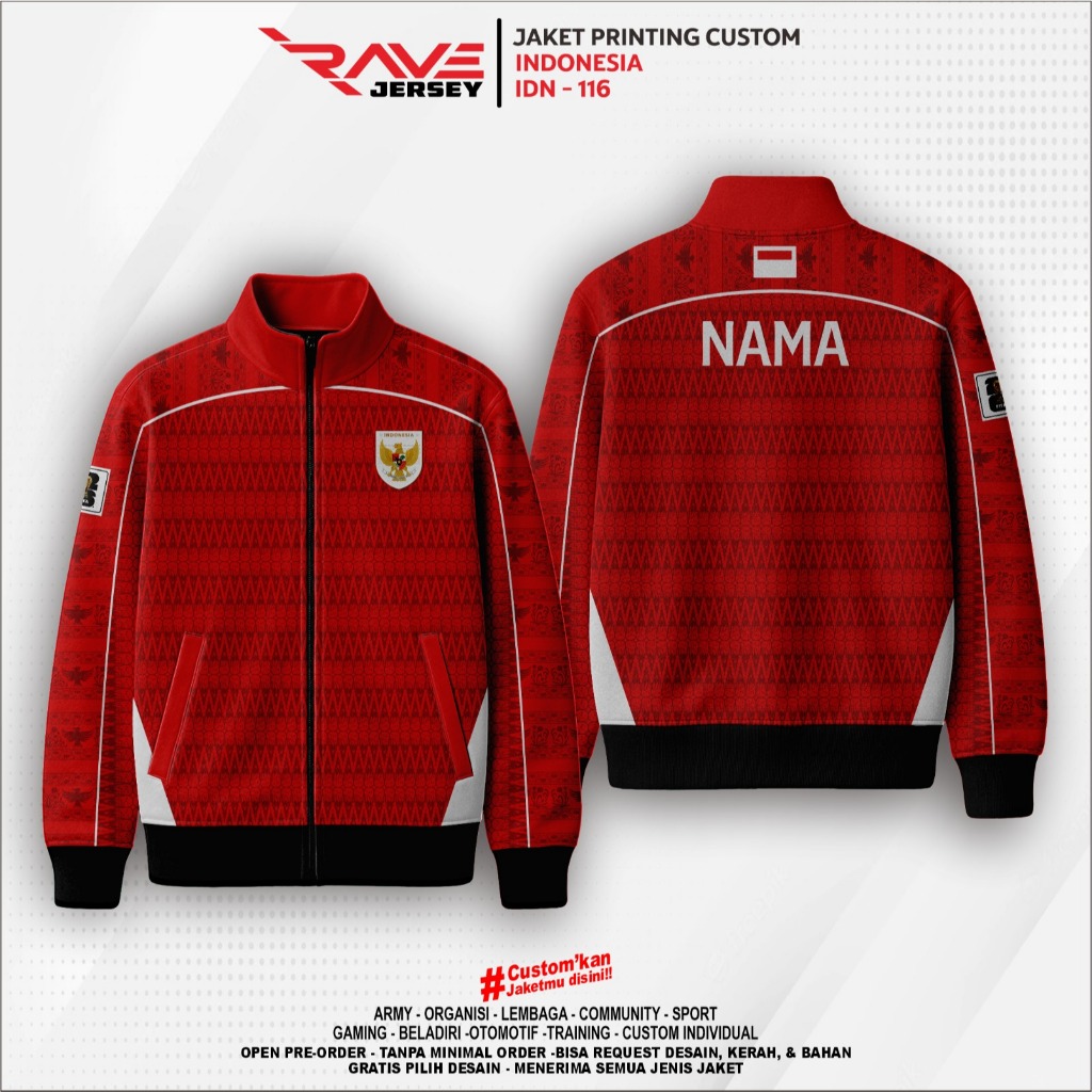 Jual JAKET BOLA TIMNAS INDONESIA SESI 3 FULL PRINTING SUBLIMATION ...