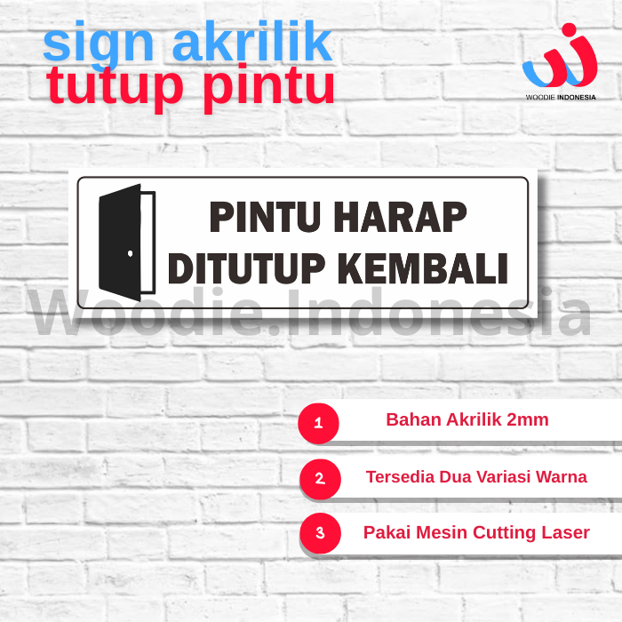 Jual Sign Akrilik Pintu Harap Ditutup Kembali 25 x 8cm | Shopee Indonesia