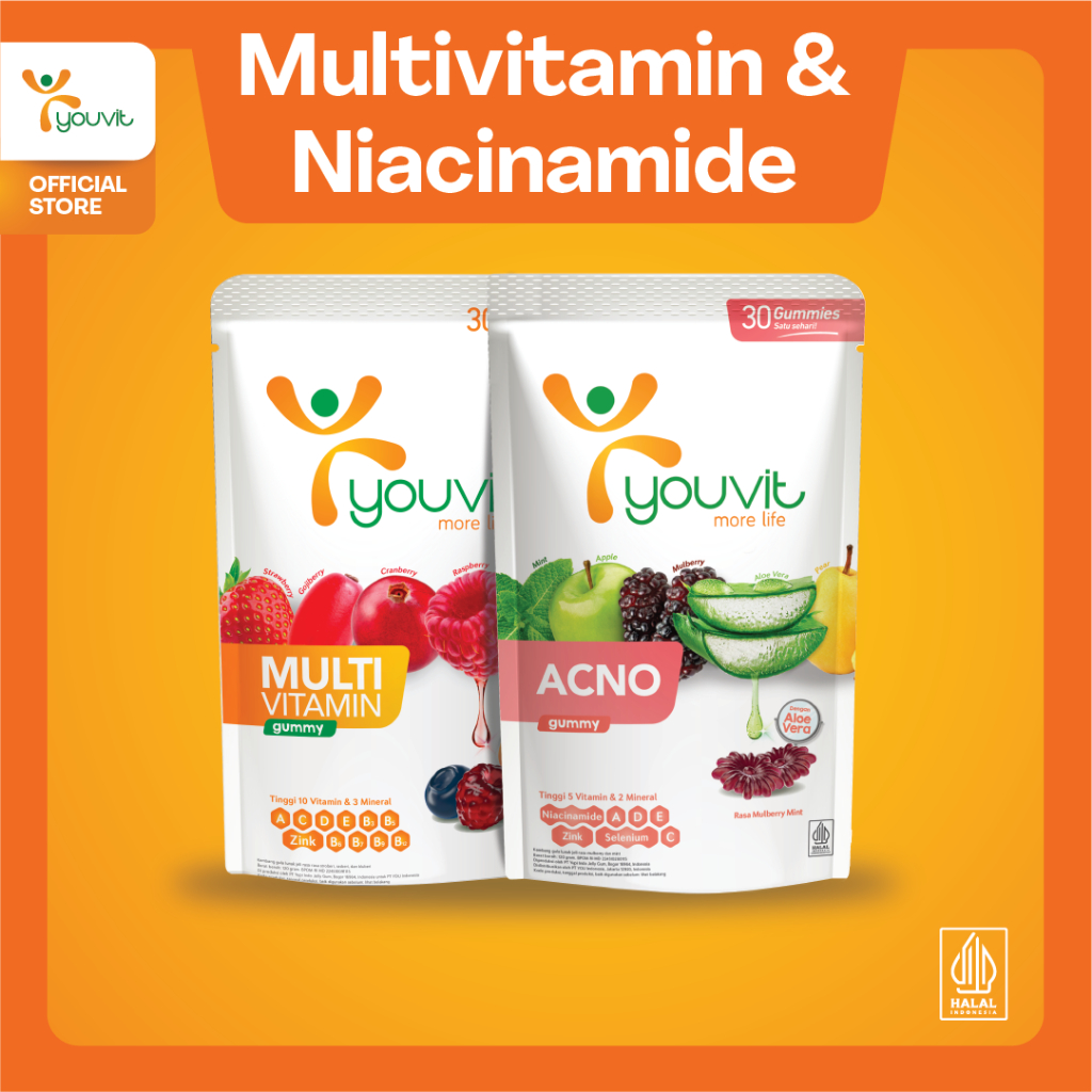 Jual Youvit Multivitamin Dewasa & AcNO 30 Hari untuk Imunitas, Anti Jerawat | Shopee Indonesia