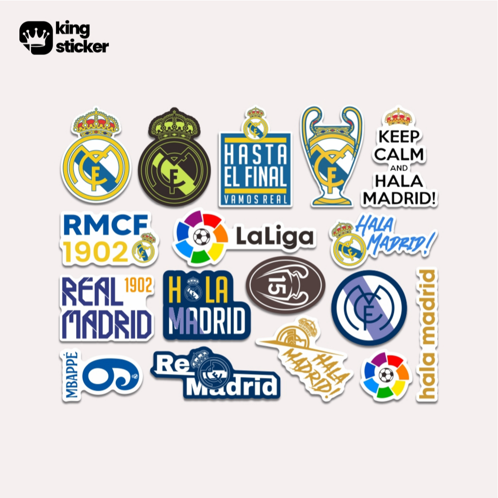 Jual STICKER PACK REAL MADRID [17pcs] LAMINASI GLOSY DIE CUTT | Shopee ...