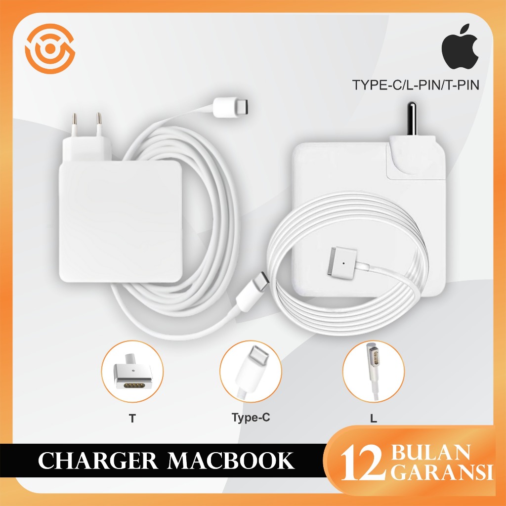 Jual Voc Adaptor Charger Mcbook Air & Pro Type C T tip L tip Mgsafe1 Mgsafe 2 Pro Retina ...