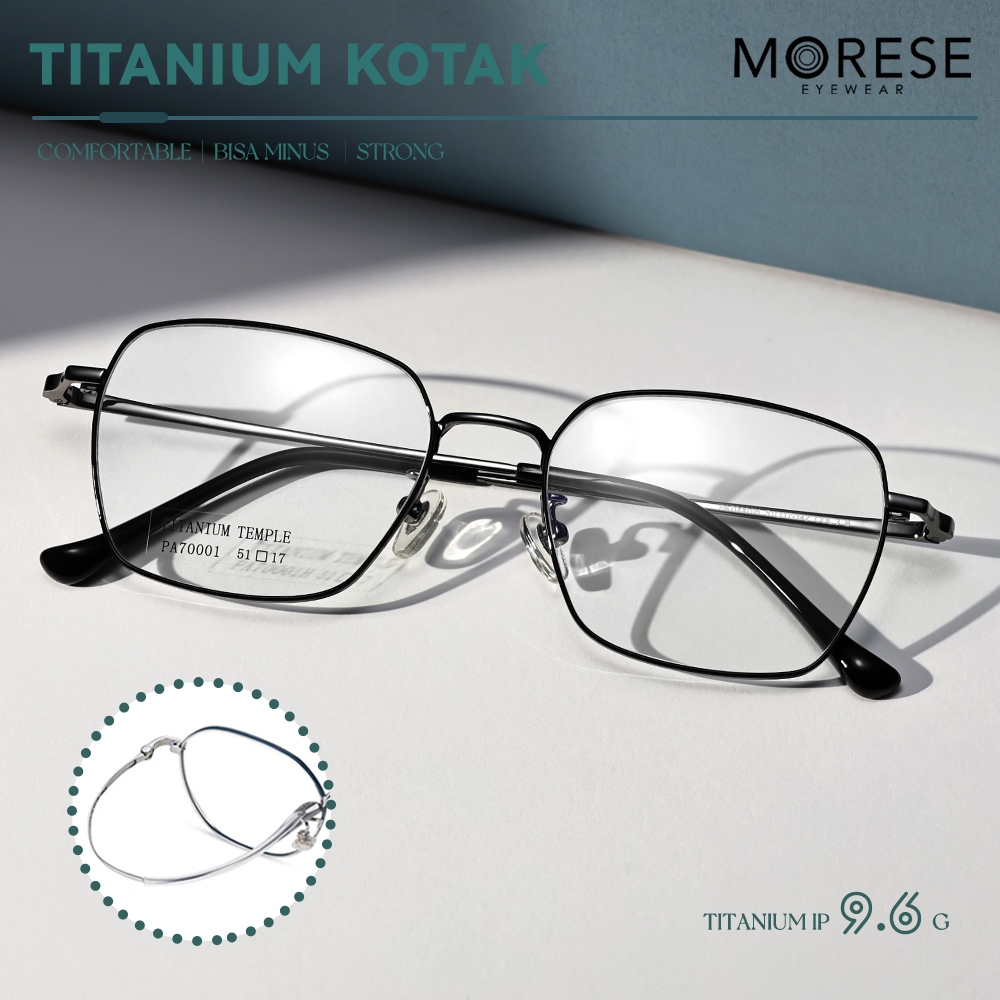 Jual Morese Frame Kacamata Style Kotak Bahan Titanium Anti Korosif ...