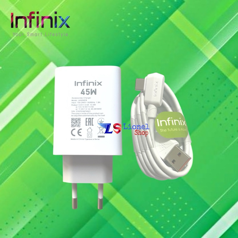 Jual Charger Infinix Original 45W Kabel Type C Fast Charging | Shopee ...