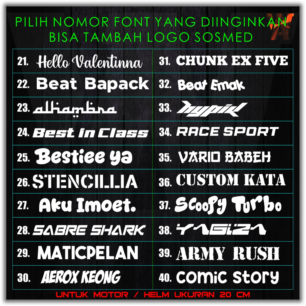 Jual Stiker Nama 20 cm Request Cutting Sticker Motor Hologram | Shopee ...