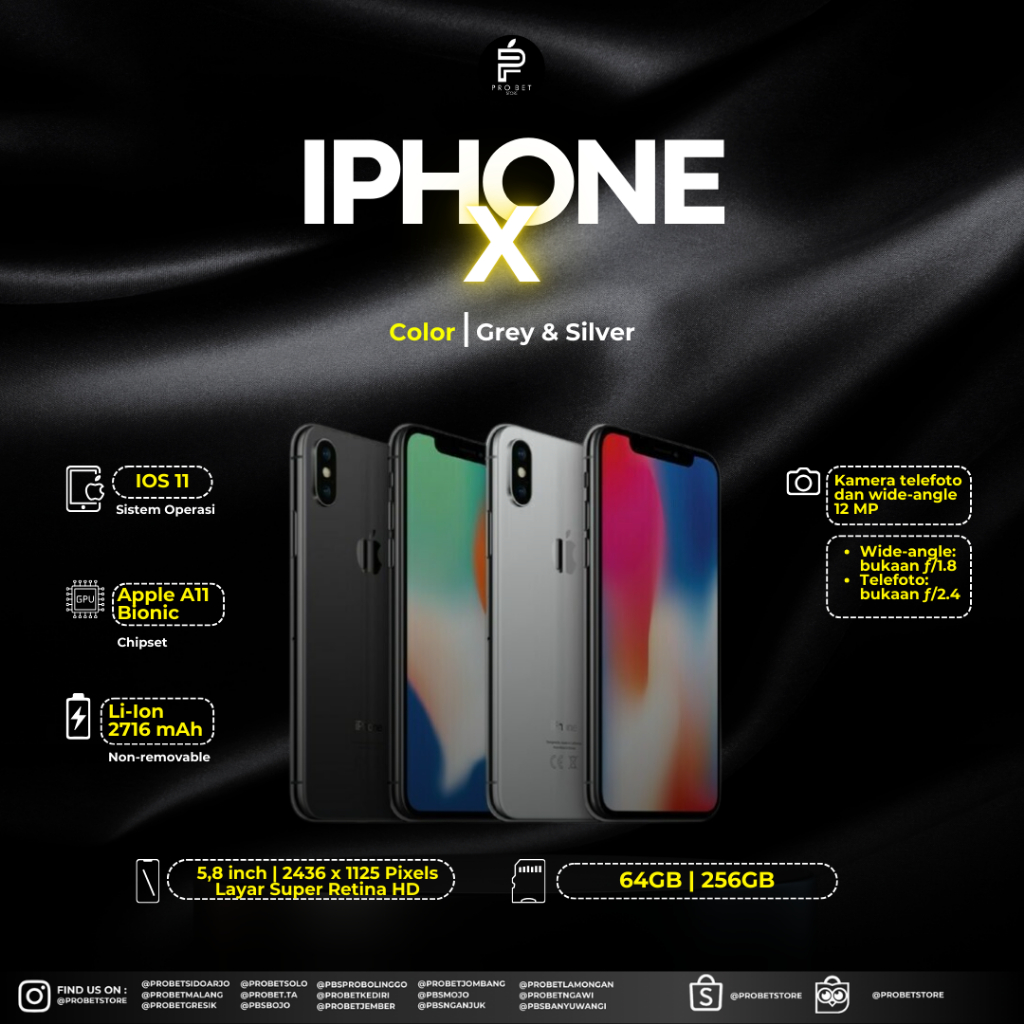 Jual IPHONE X SECOND FULLSET LIKE NEW 64GB/256GB | Shopee Indonesia