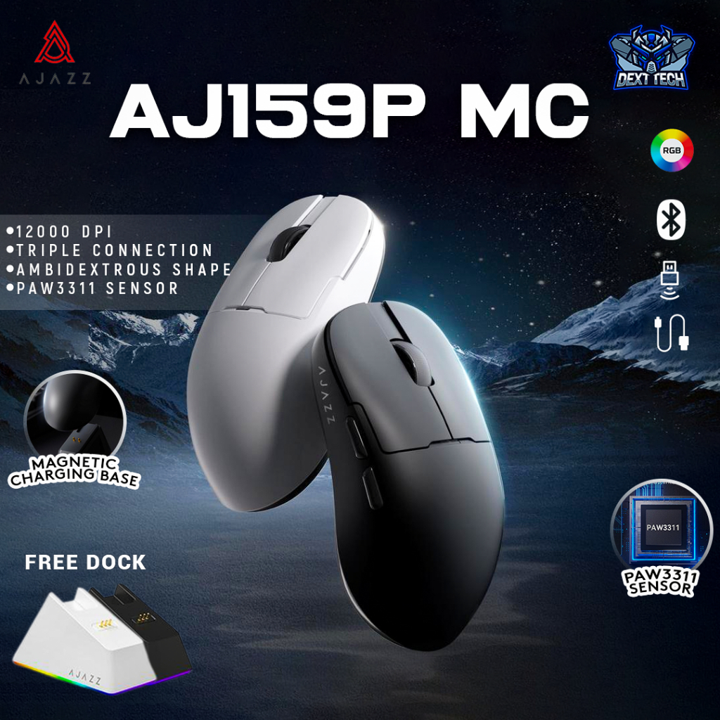 Jual Ajazz AJ159 P / AJ159P MC Wireless Gaming Mouse PAW3311 up to 12000 DPI | Shopee Indonesia