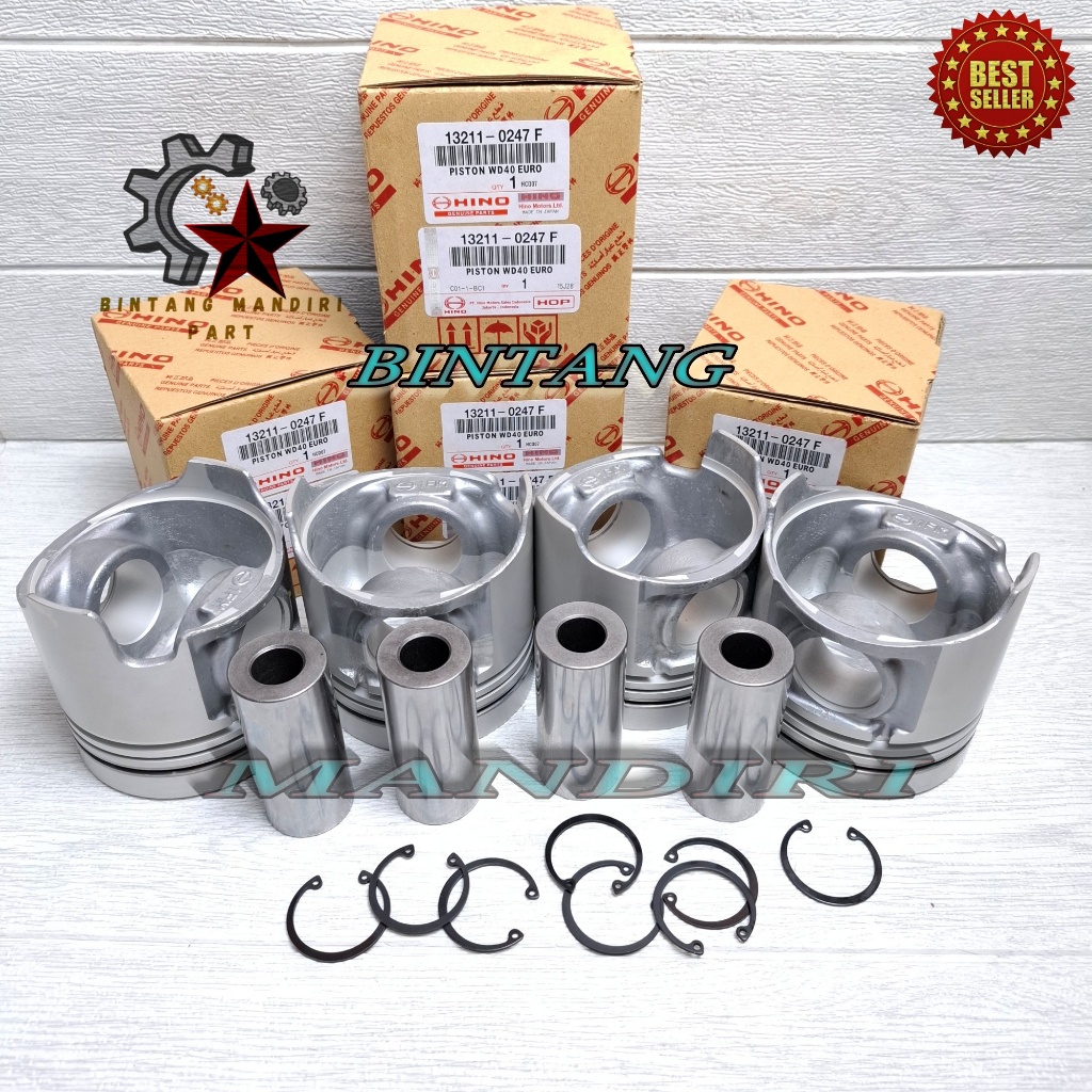 Jual PISTON KOMPLIT HINO DUTRO HT130 130HT 1SET 4PCS | Shopee Indonesia