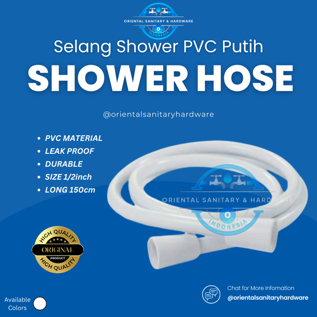 Jual ORIENTAL - Selang Shower Putih PVC White Jet Bidet Shower Flexible ...