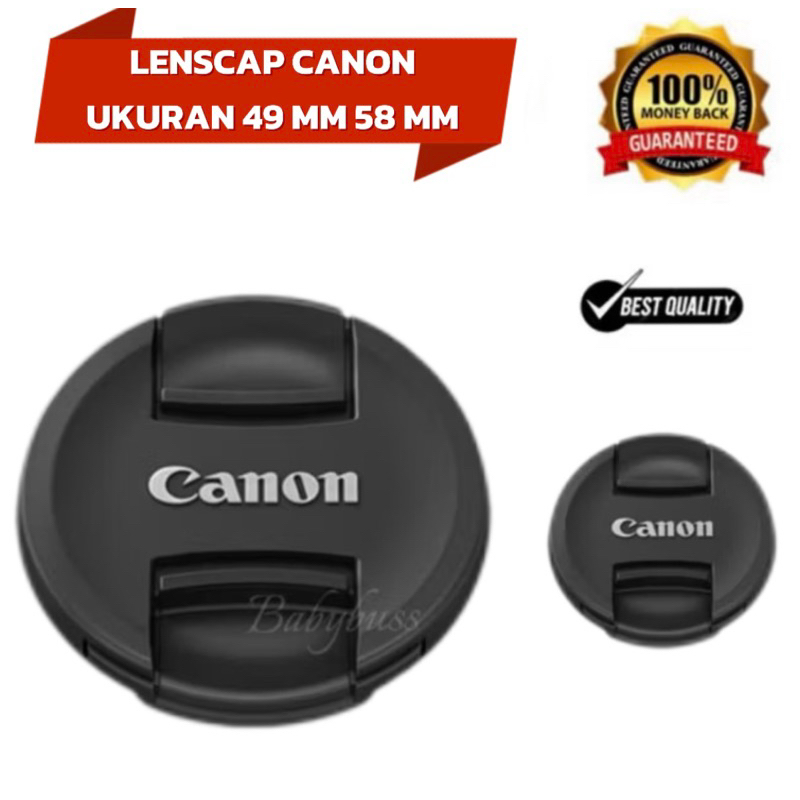 Jual Lenscap Canon 58mm 49mm Tutup Lensa kamera canon Grid original ...
