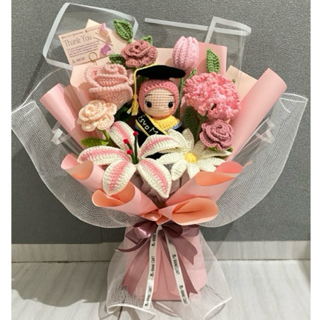 Jual Buket Bunga Rajut Crochet flower bouquet | Shopee Indonesia