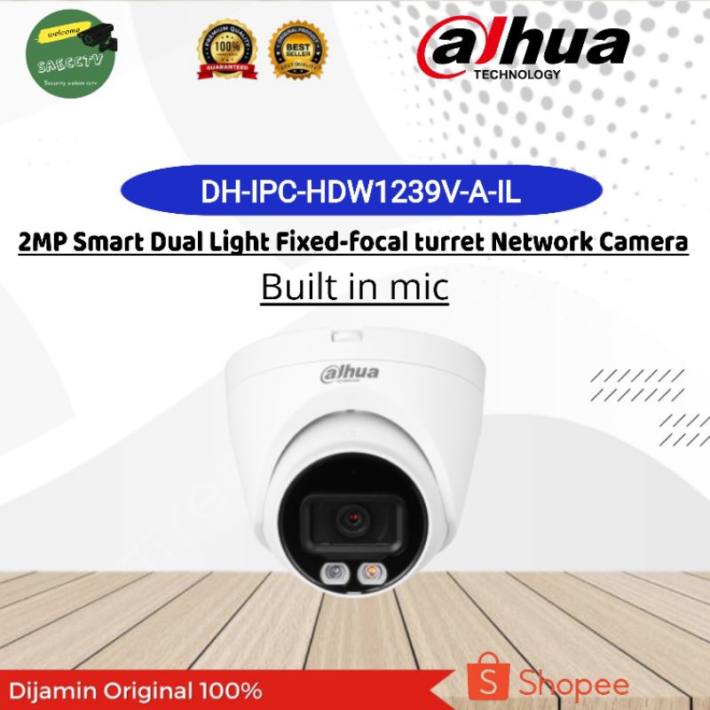 Jual DAHUA DH-IPC-HDW1239V-A-IL IP CAMERA 2MP AUDIO SMART DUAL LIGHT ...