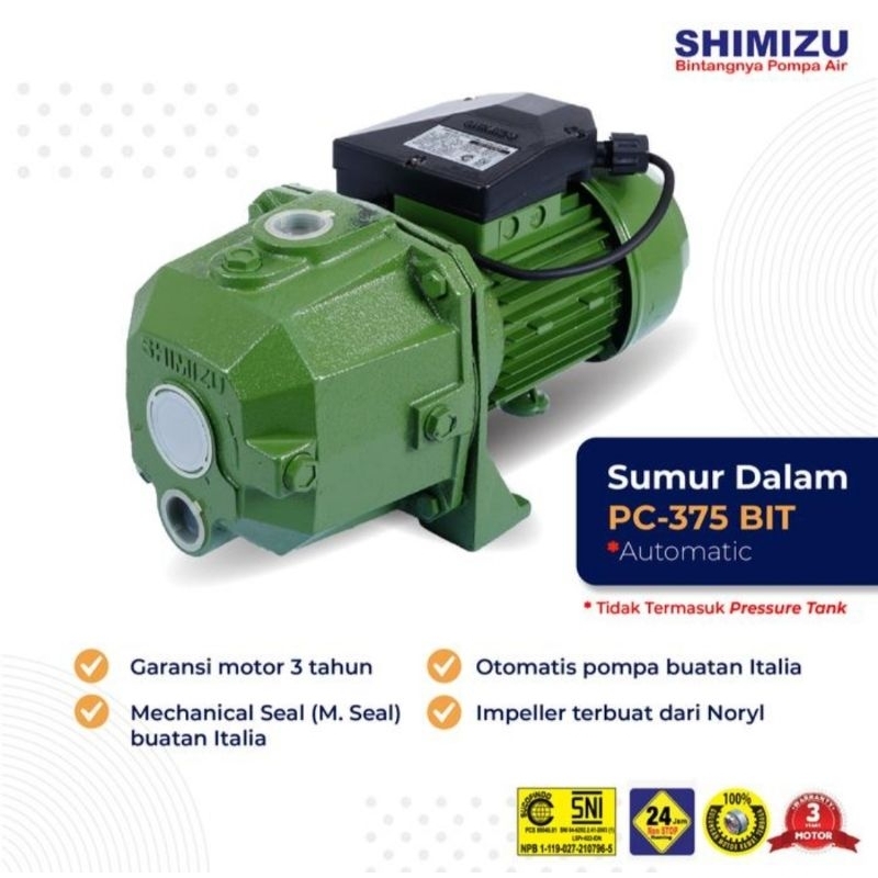 Jual SHIMIZU : PC-375BIT POMPA AIR JET PUMP PC 375 BIT SUMUR DALAM 375 ...