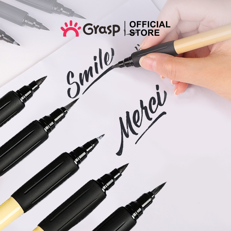 Jual GRASP Spidol Kaligrafi Brush Pen Penebal Garis Lettering SK001 ...