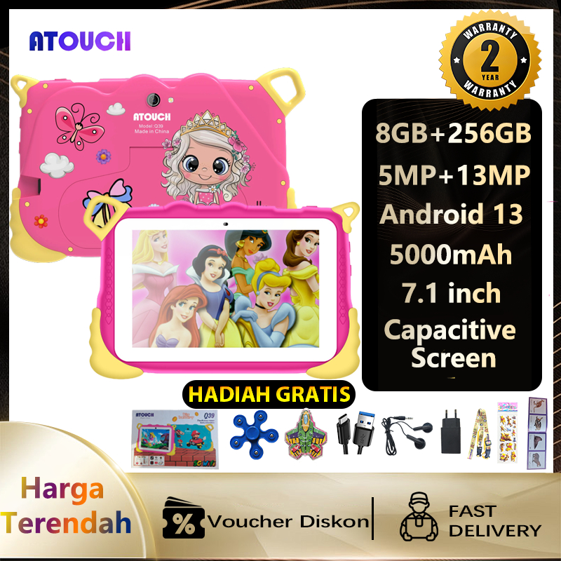 Jual ATOUCH【Beli 1 Gratis 8】8GB+256GB Study Anak Tablet Android13 ...