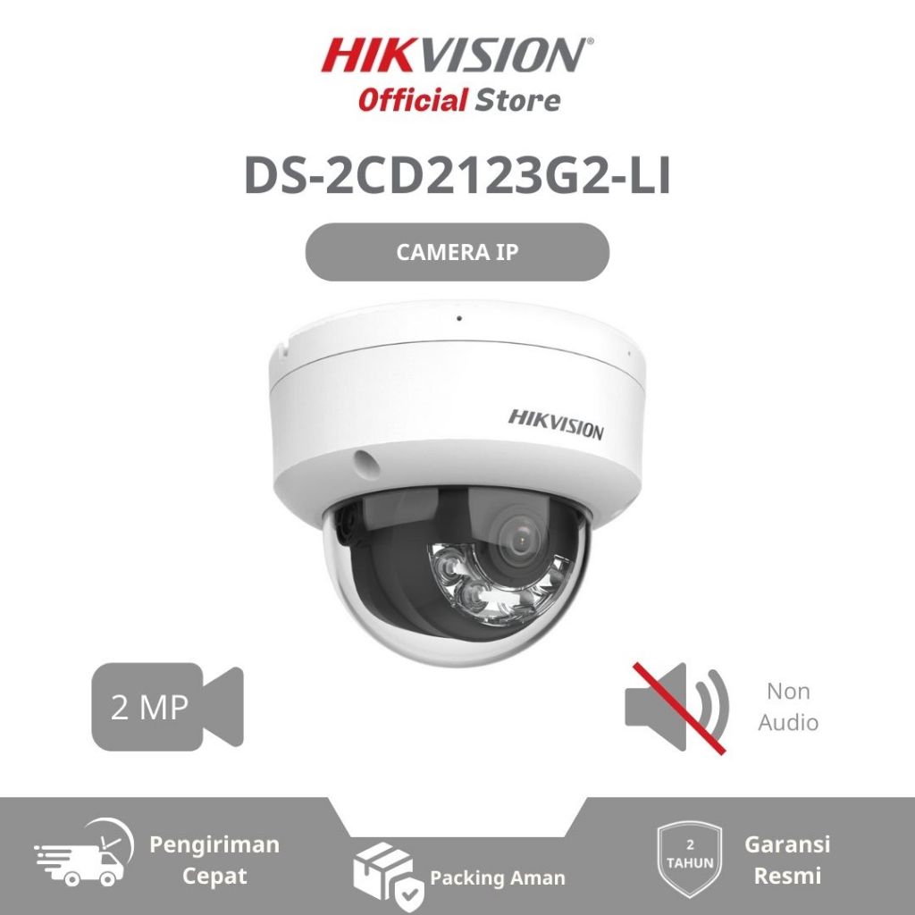 Jual HIKVISION DS-2CD2123G2-LI 2 MP Acusense Smart Hybrid Light Fixed Dome Network Original ...